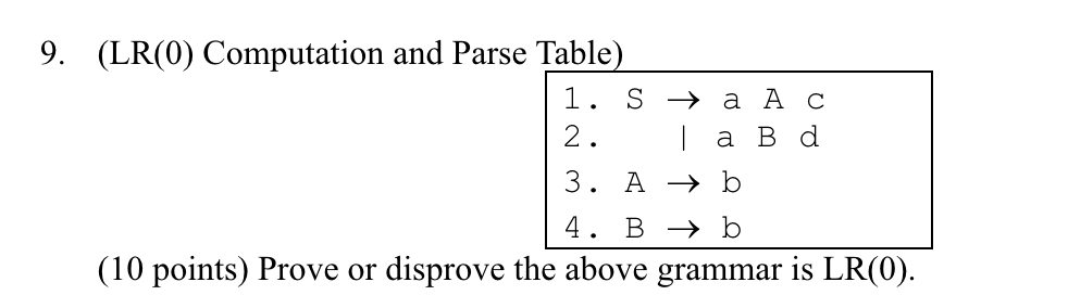 Solved (LR(0) ﻿Computation and Parse Table)1.,S→ a A c | Chegg.com