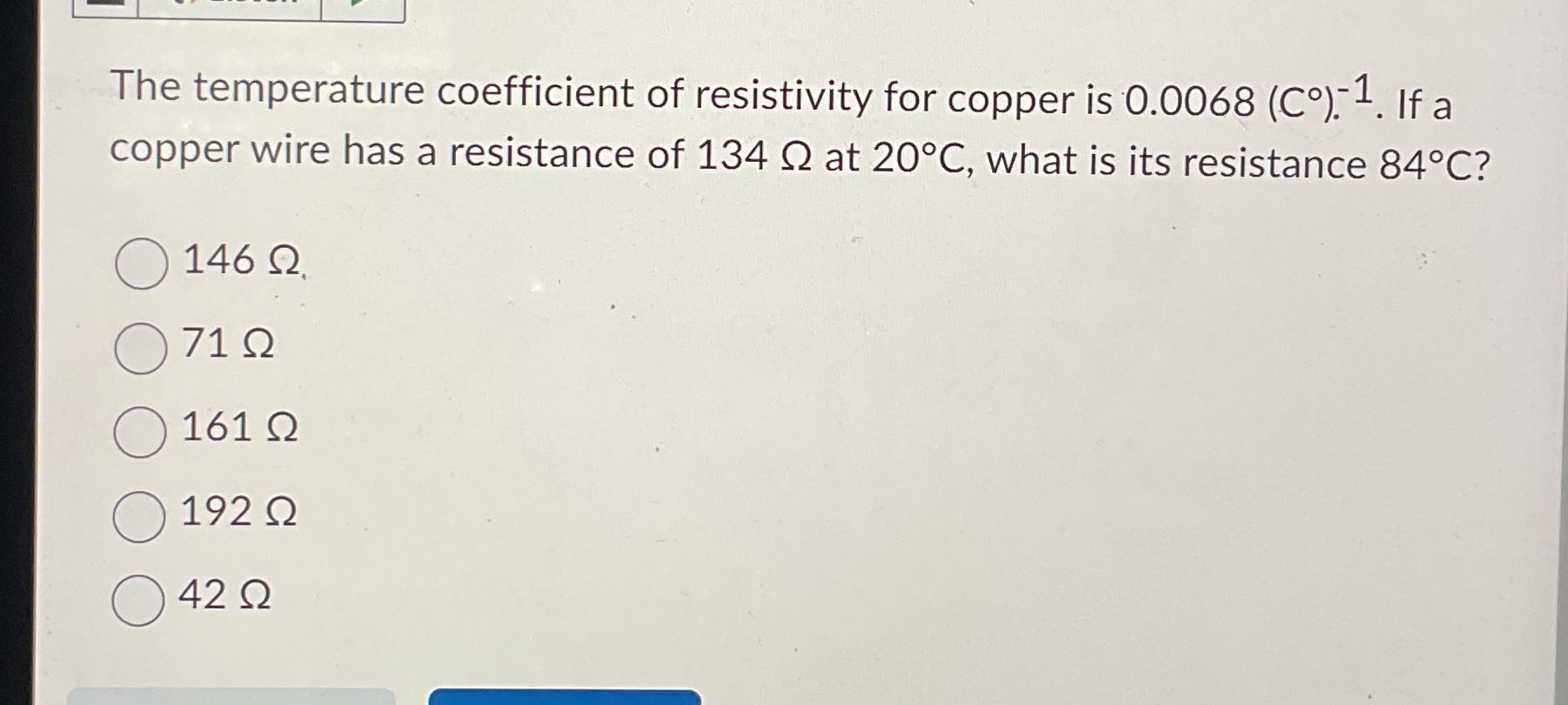 Solved The temperature coefficient of resistivity for copper | Chegg.com