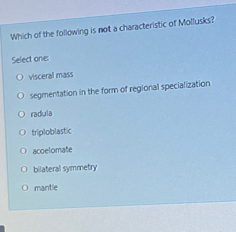 Solved Which of the following is not a characteristic of | Chegg.com