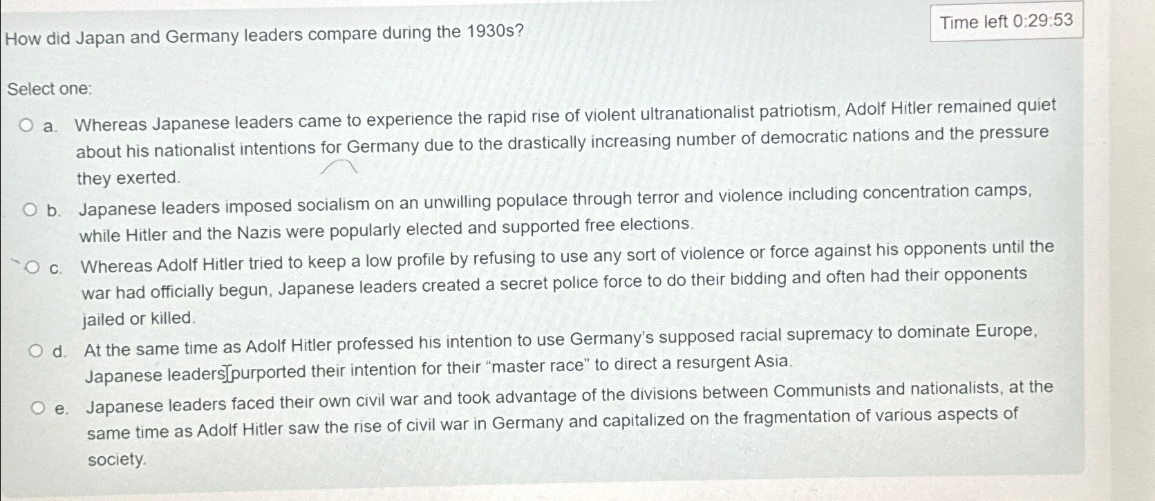 Solved How did Japan and Germany leaders compare during the | Chegg.com