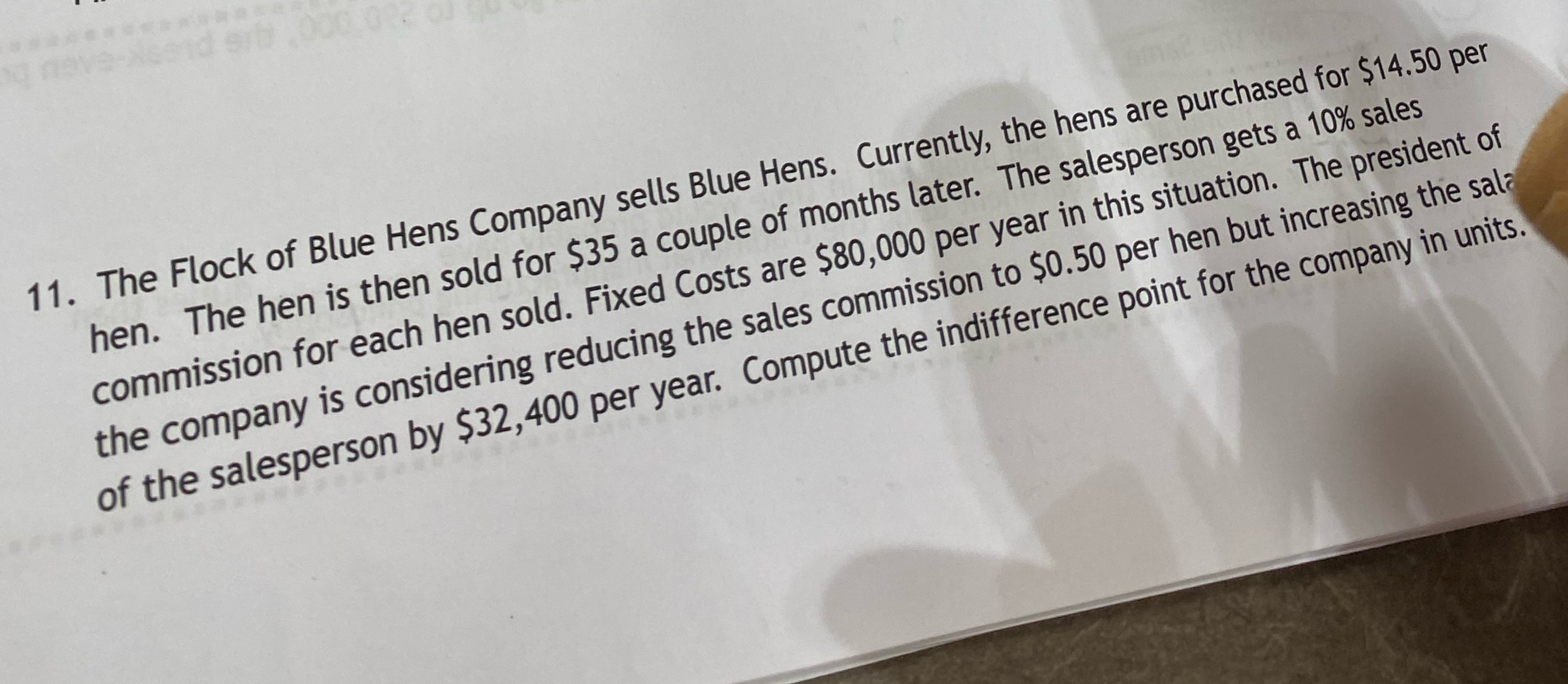 Solved The Flock of Blue Hens Company sells Blue Hens. | Chegg.com