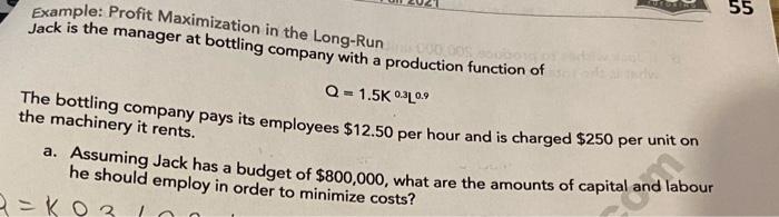 Solved 55 Example: Profit Maximization in the Long-Run Jack | Chegg.com