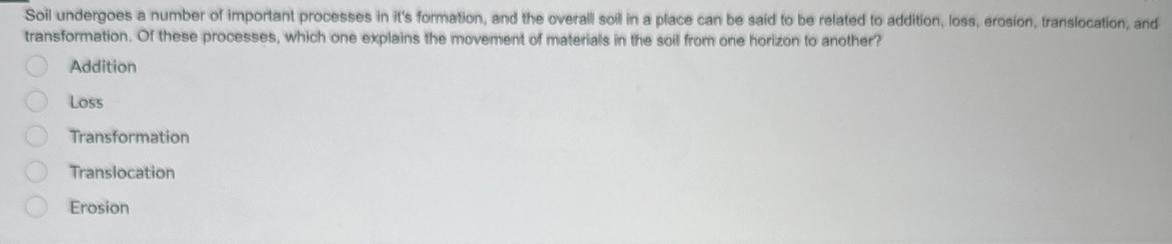 Solved Soil undergoes a number of important processes in | Chegg.com