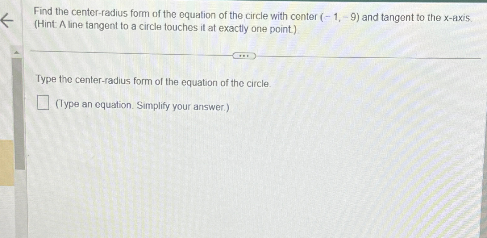Solved Find the center-radius form of the equation of the | Chegg.com