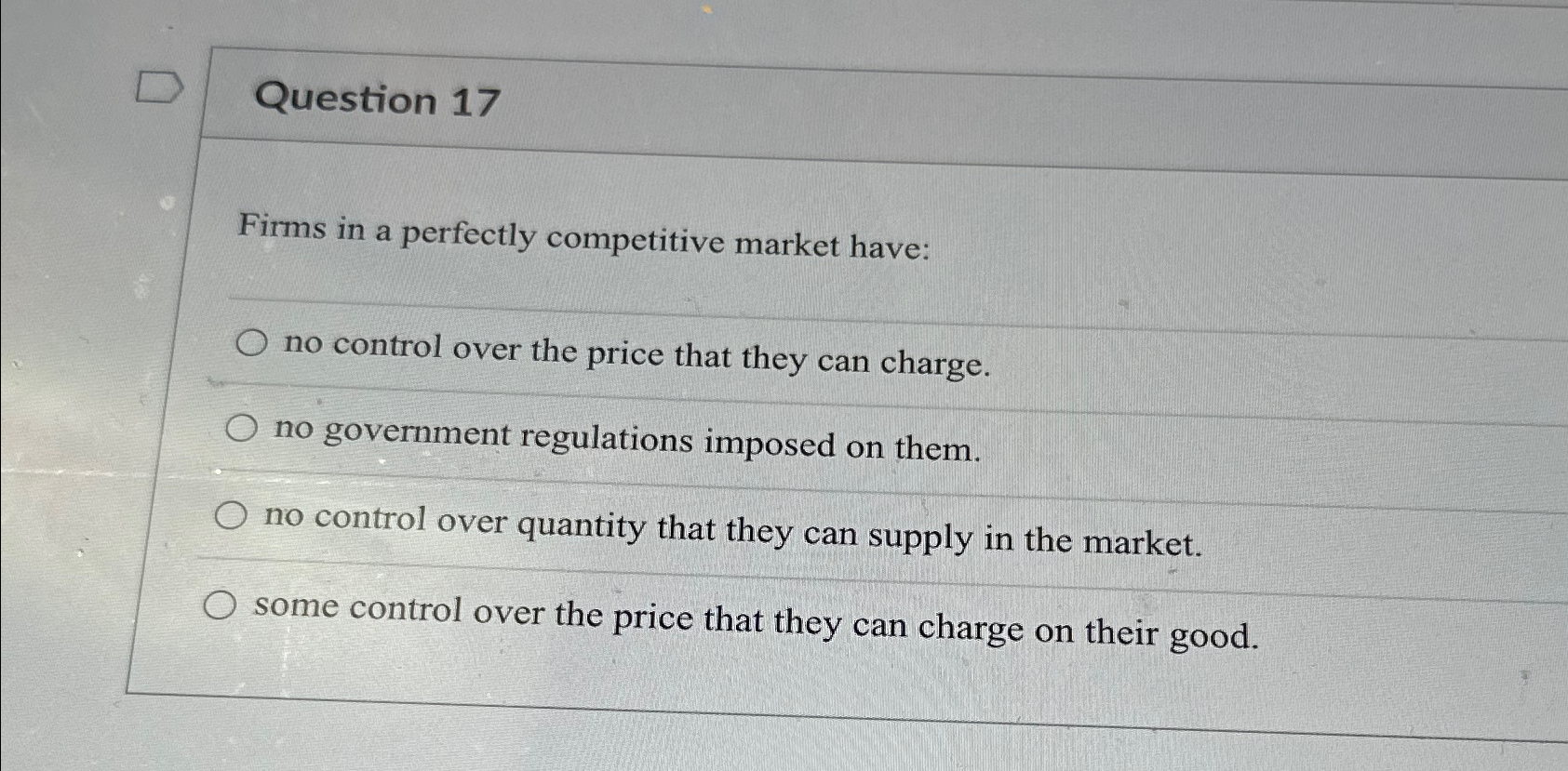 Solved Question 17Firms in a perfectly competitive market | Chegg.com