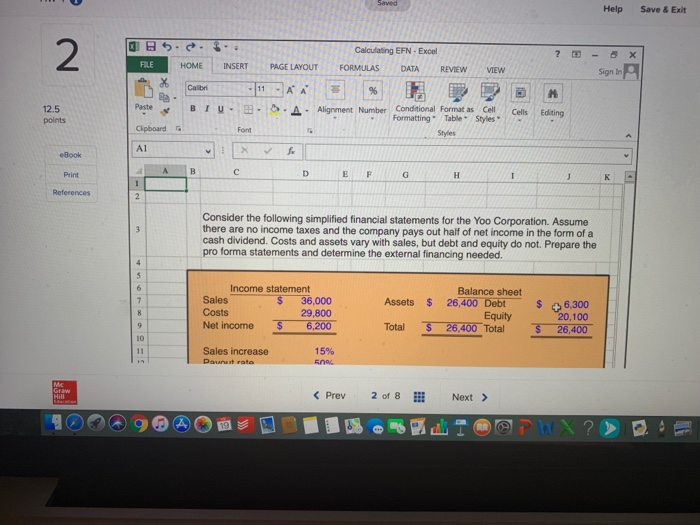 Solved Help Save & Exit ? H5... FILE HOME INSERT Calculating | Chegg.com