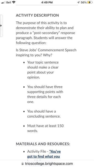 ACTIVITY DESCRIPTION The purpose of this activity is | Chegg.com