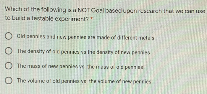 Solved Which of the following is a NOT Goal based upon | Chegg.com