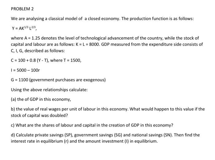 Solved We are analysing a classical model of a closed | Chegg.com