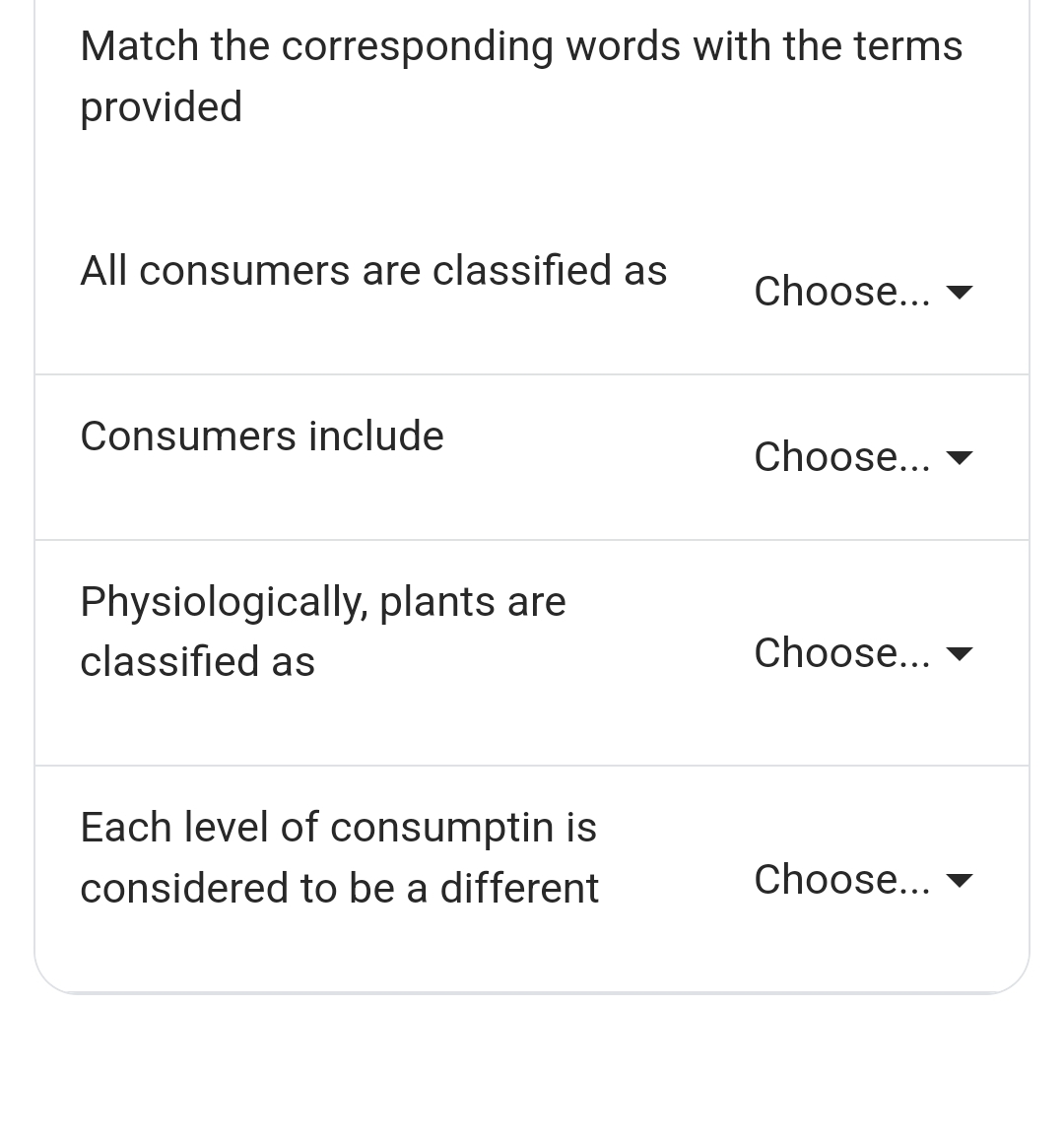 Solved Match the corresponding words with the terms | Chegg.com