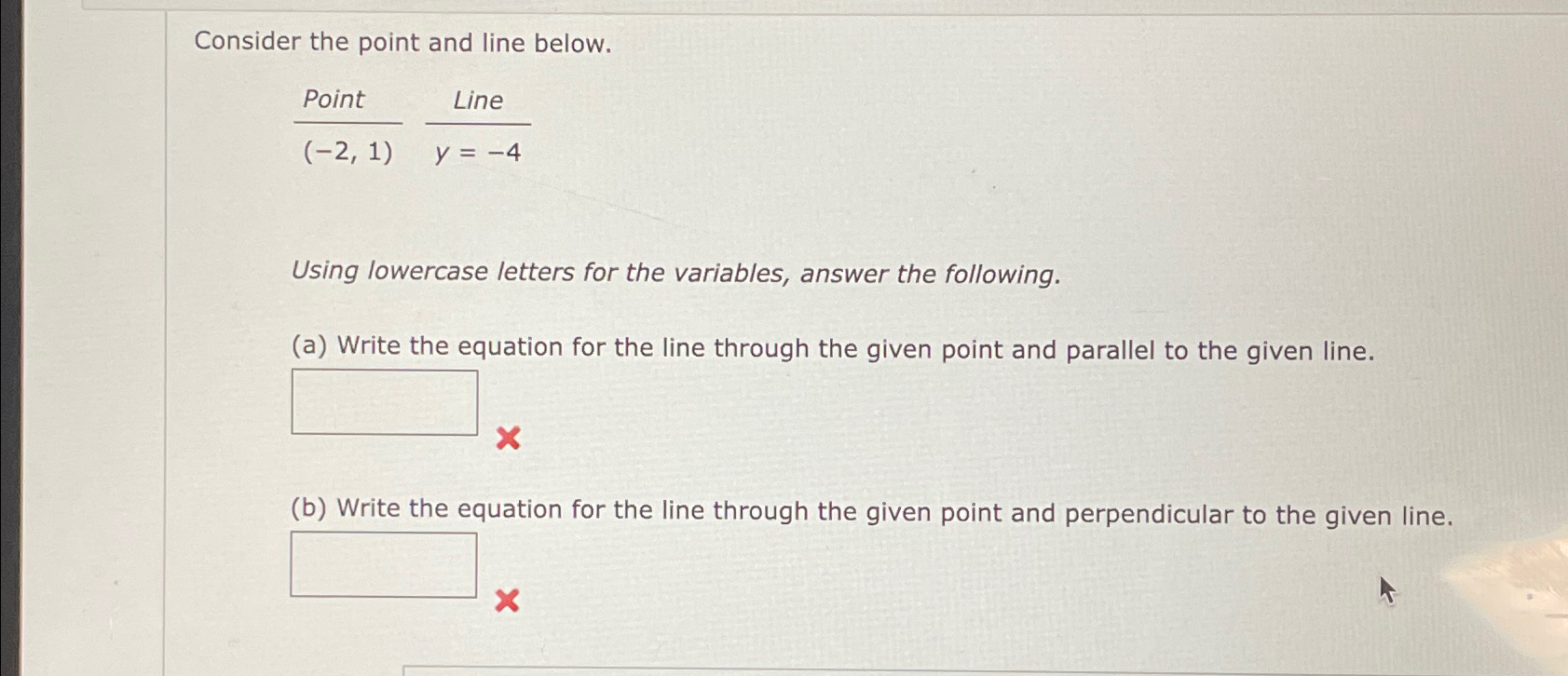Solved Consider the point and line | Chegg.com