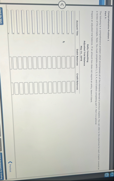 Comprehensive Problem 1Part 7:The following is a | Chegg.com