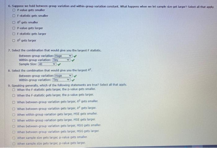 Solved 6. Suppose we hold between group variation and | Chegg.com