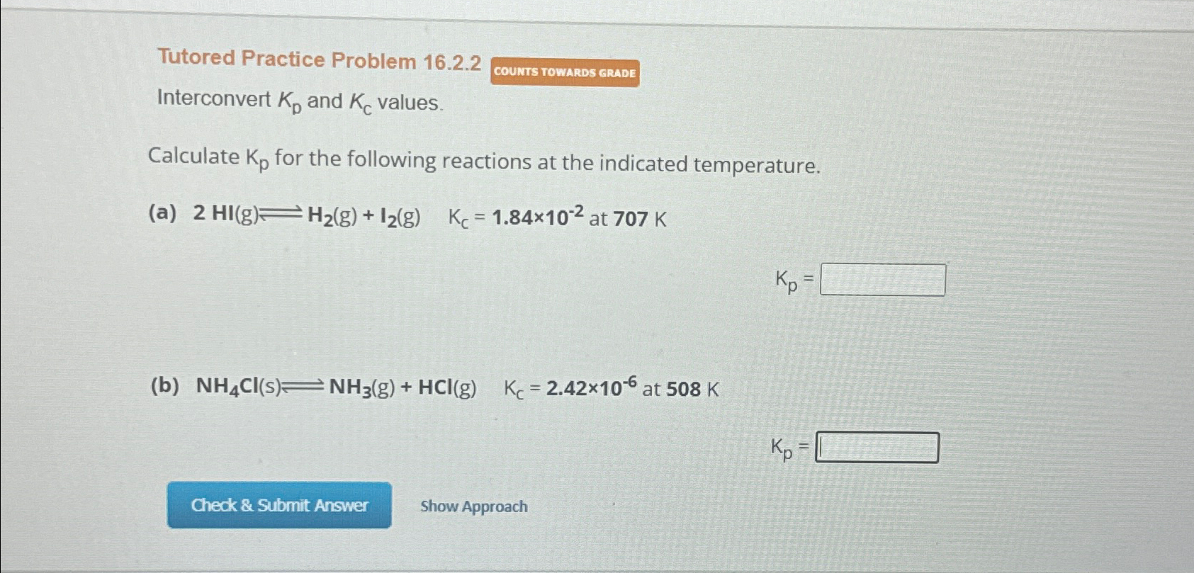 Solved Tutored Practice Problem 16 2 2interconvert Kd ﻿and