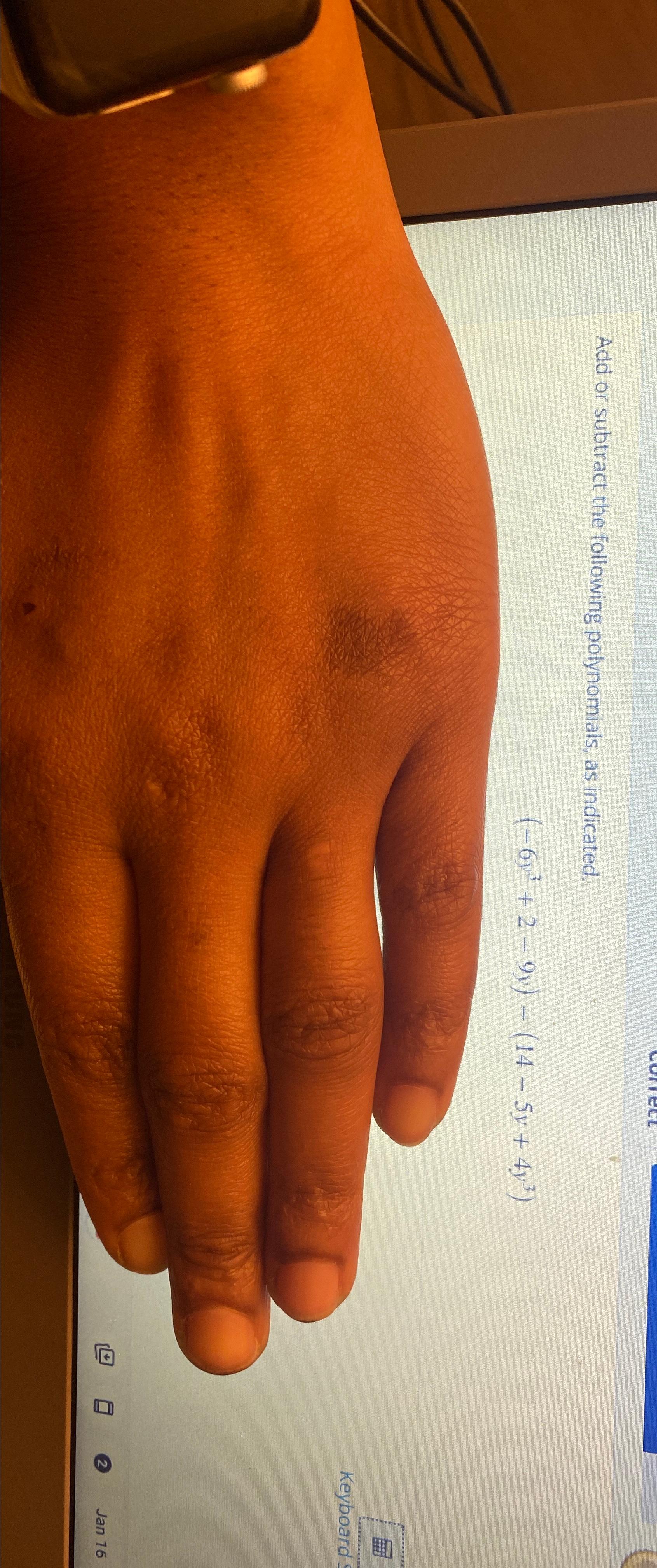 Solved Add or subtract the following polynomials, as | Chegg.com