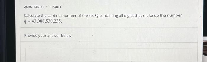 Solved Calculate the cardinal number of the set Q containing | Chegg.com