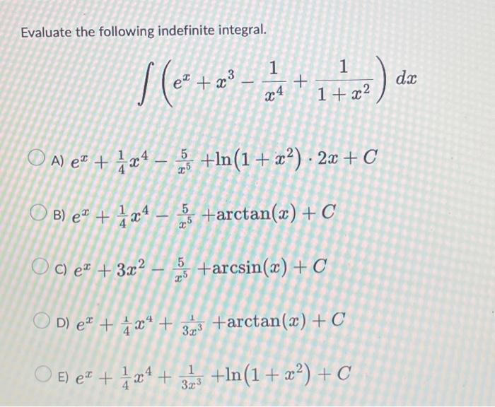 Solved Evaluate the following indefinite integral. | Chegg.com