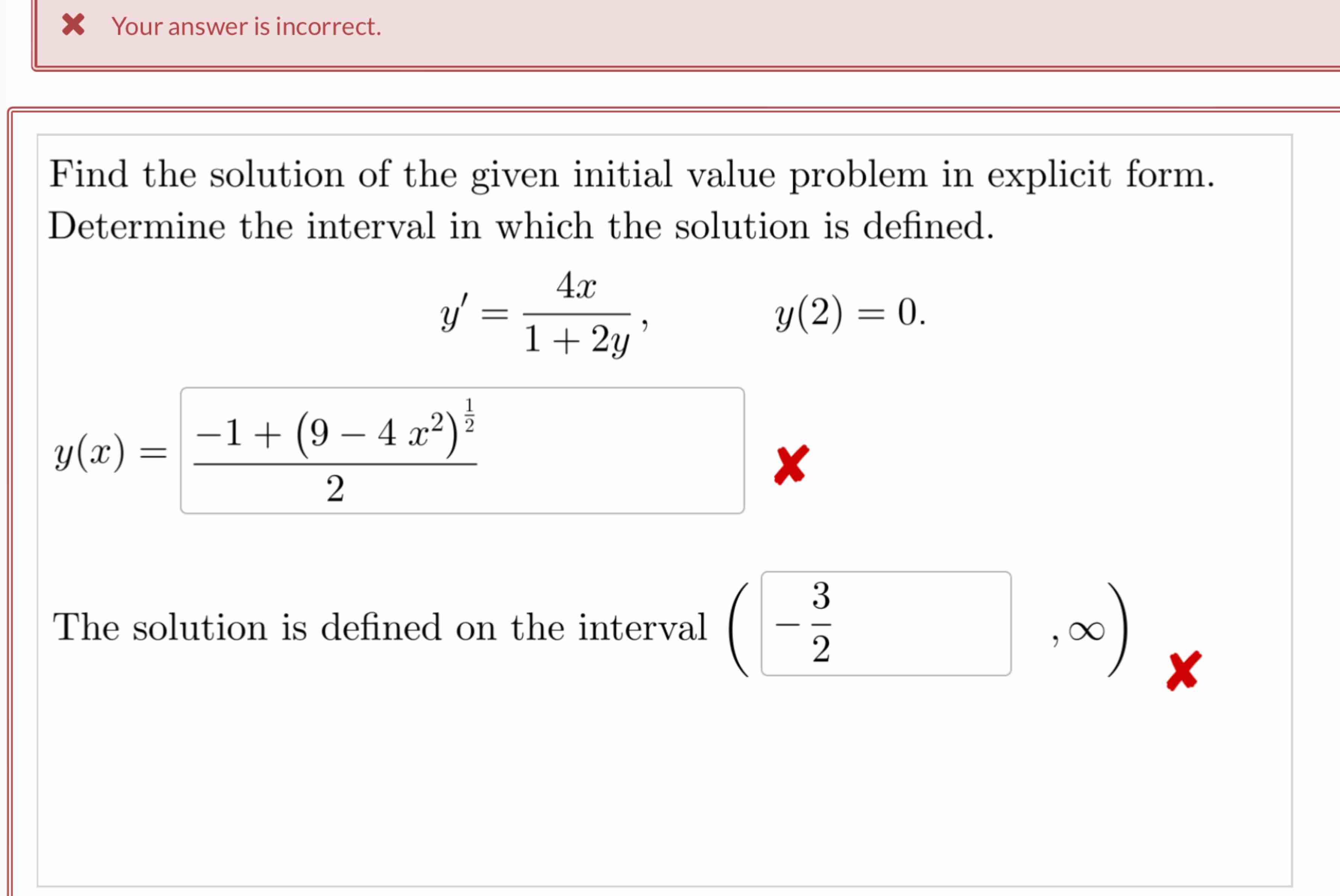 Find the solution of ﻿the given initial value problem | Chegg.com