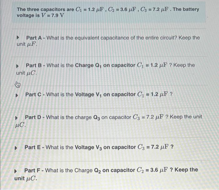Solved A circuit is shown in (Figure 1) The three capacitors | Chegg.com