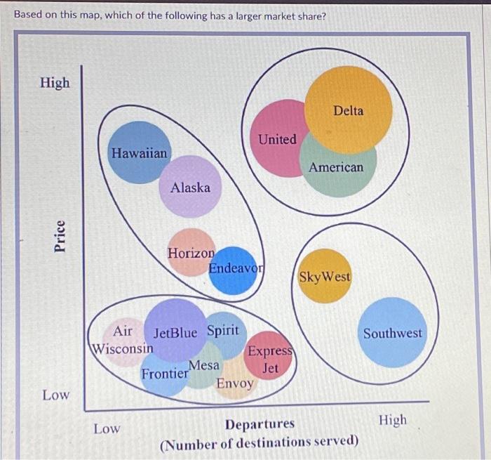 Solved Based on this map, which of the following has a | Chegg.com