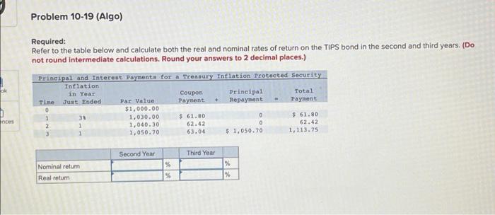 Solved Problem 10-19 (Algo) Required: Refer to the table | Chegg.com