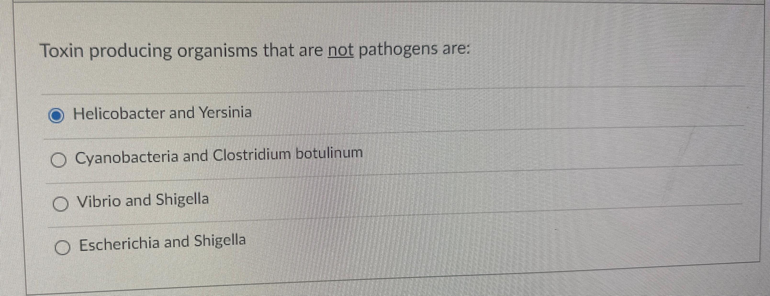 Solved Toxin producing organisms that are not pathogens | Chegg.com