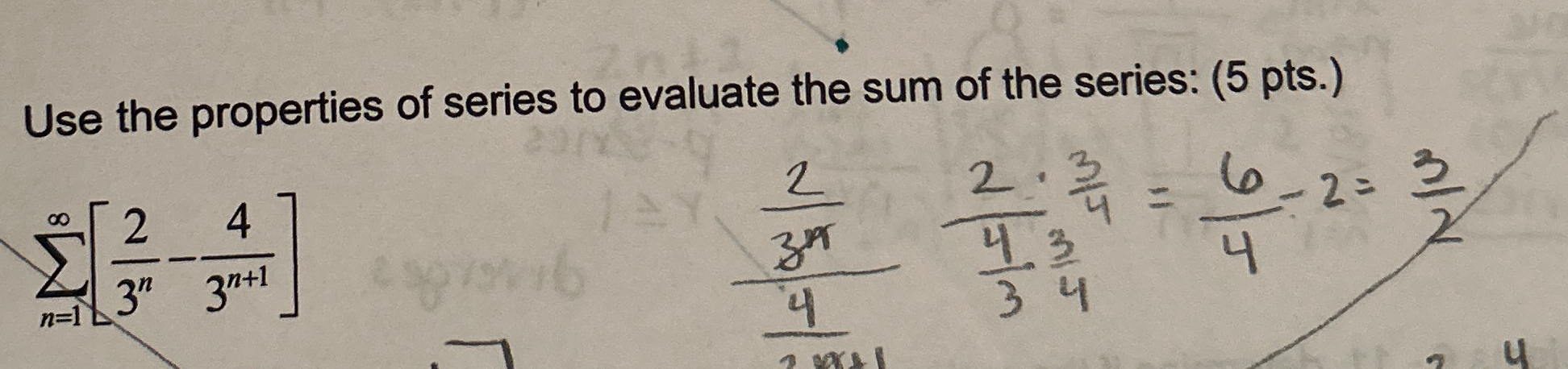 Solved Use the properties of series to evaluate the sum of | Chegg.com