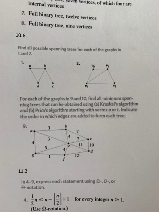 Solved Ja, seven vertices, of which four are internal | Chegg.com