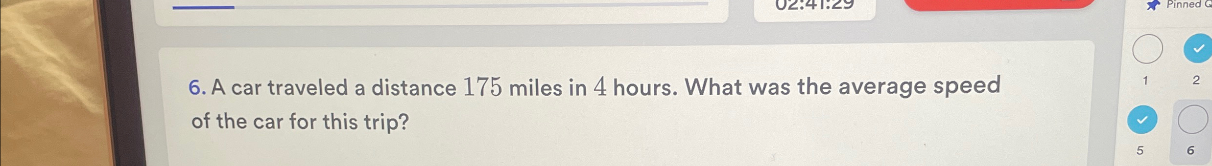 Solved A car traveled a distance 175 ﻿miles in 4 ﻿hours. | Chegg.com