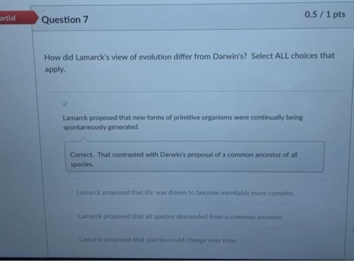Solved How did Lamarck's view of evolution differ from | Chegg.com
