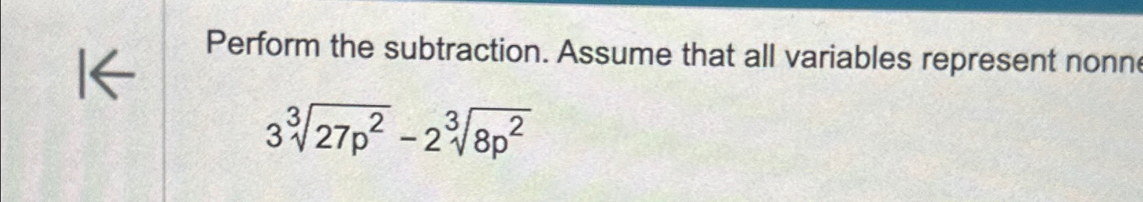 Solved Perform the subtraction. Assume that all variables | Chegg.com