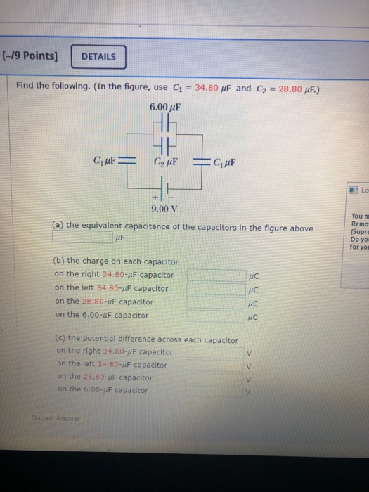 Solved [-19 Points] DETAILS Find the following. (In the | Chegg.com