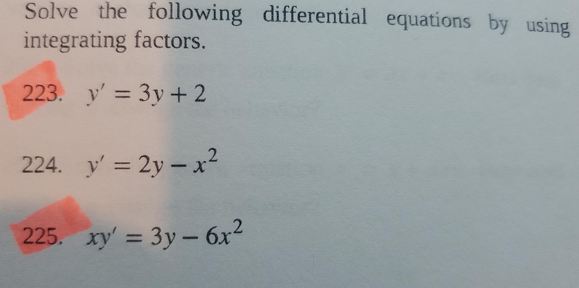 Solved Solve the following differential equations by using | Chegg.com