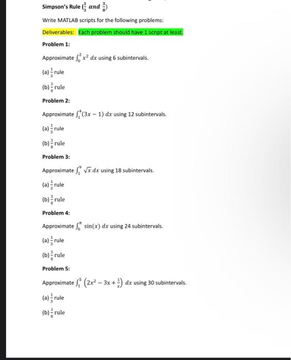 Solved Approximate ∫02x2dx using 6 subintervals. (a) 31 rule | Chegg.com