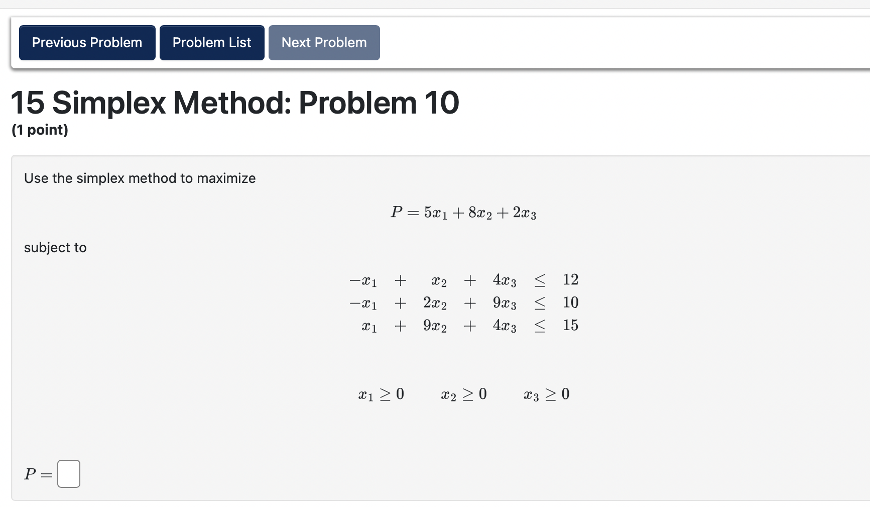 Solved Use the simplex method to | Chegg.com