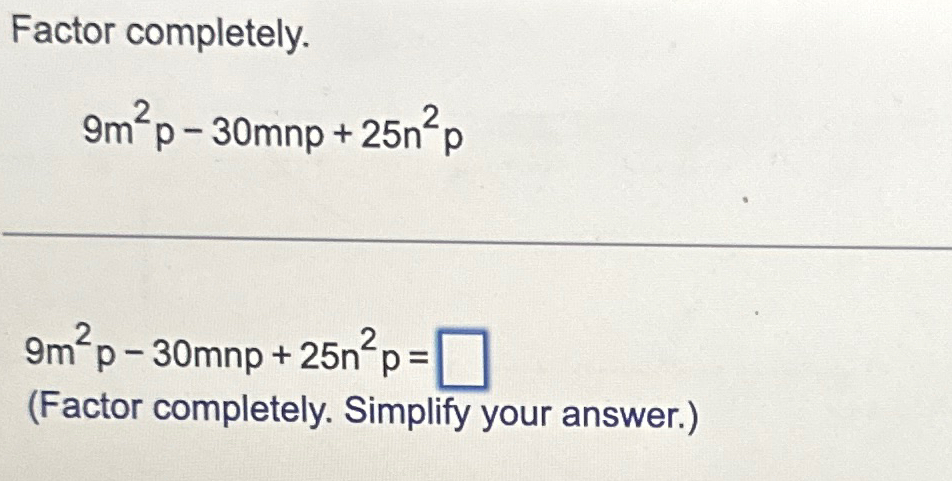 Solved Factor | Chegg.com