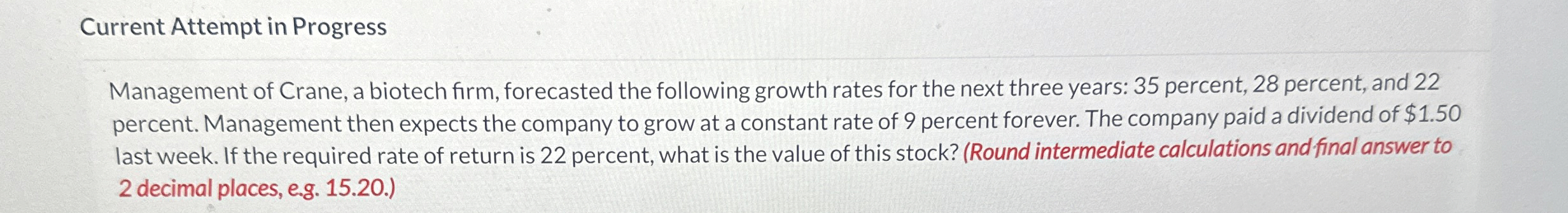 Solved Current Attempt in ProgressManagement of Crane, a | Chegg.com