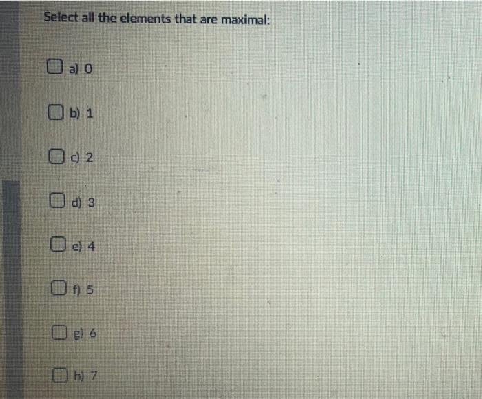 Solved (discrete structures) Select all elements that are | Chegg.com