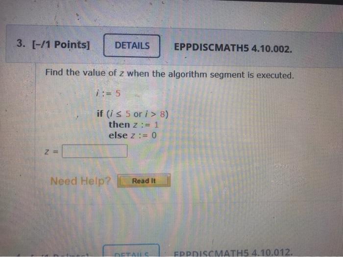 Solved 3. [-/1 Points] DETAILS EPPDISCMATH5 4.10.002. Find | Chegg.com