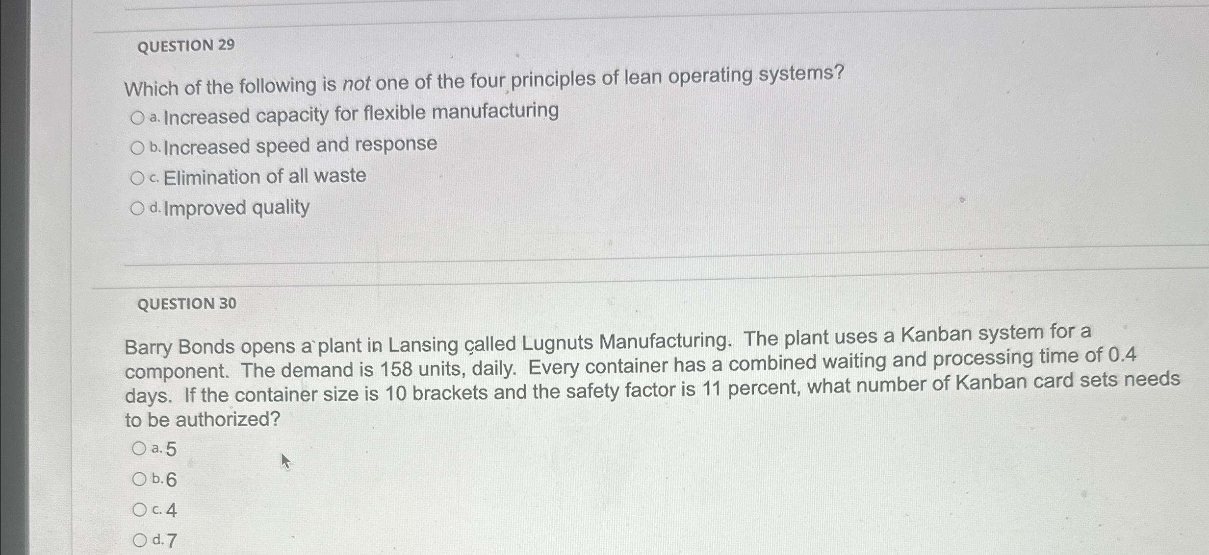 Solved QUESTION 29Which of the following is not one of the | Chegg.com