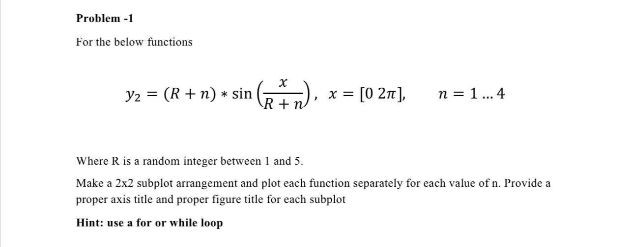 Solved Using Matlab Write A Code Problem 1for The Below 3065
