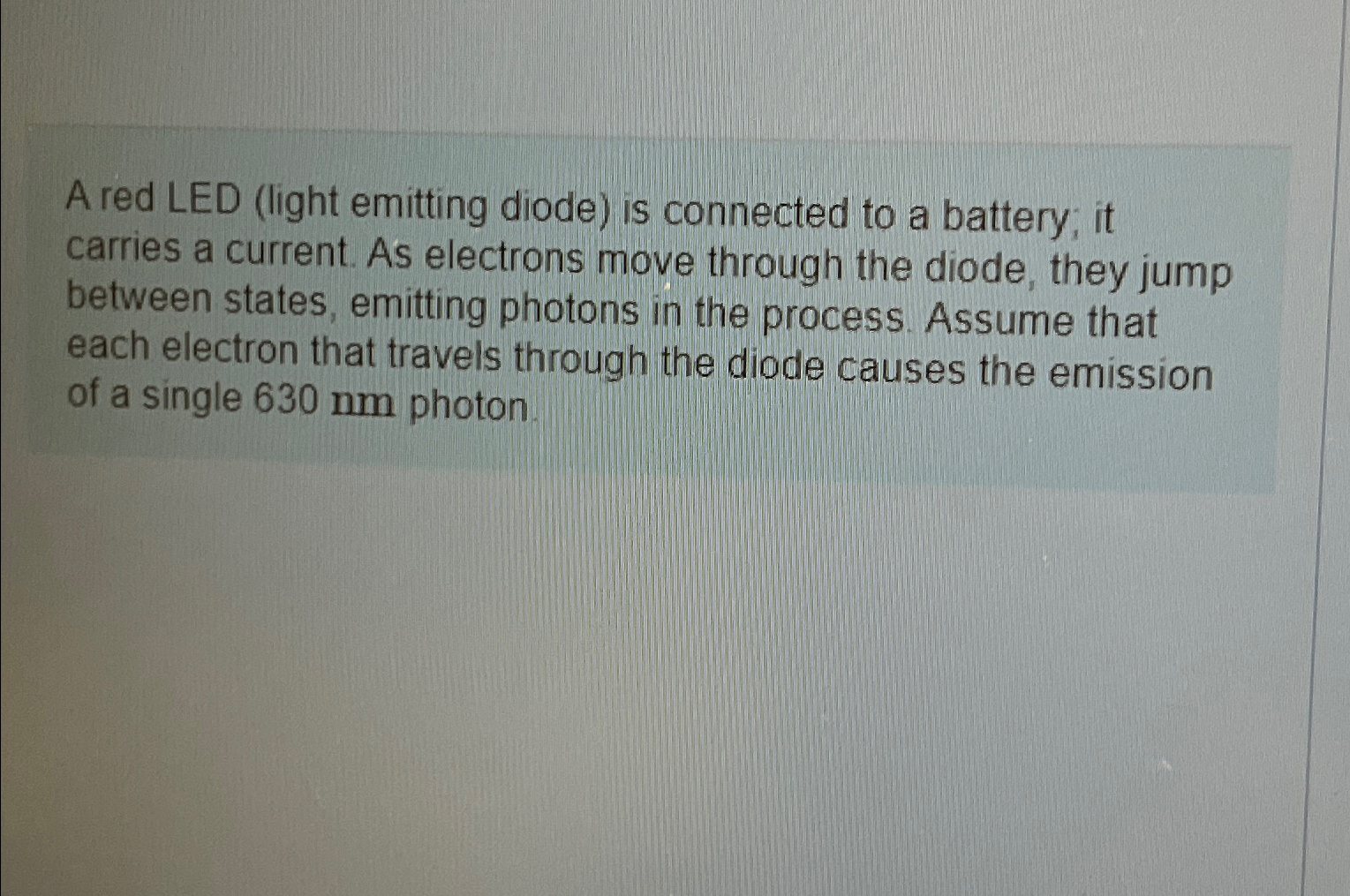 Solved A red LED (light emitting diode) ﻿is connected to a | Chegg.com