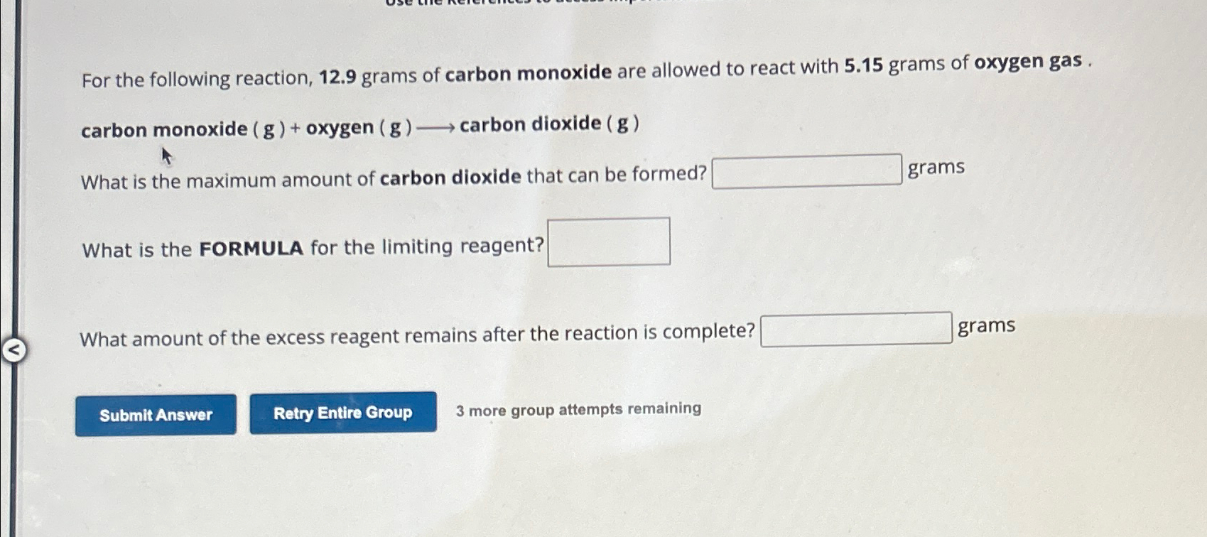 Solved For the following reaction, 12.9 ﻿grams of carbon | Chegg.com