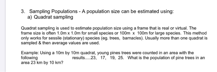 Solved 3. Sampling Populations - A population size can be | Chegg.com