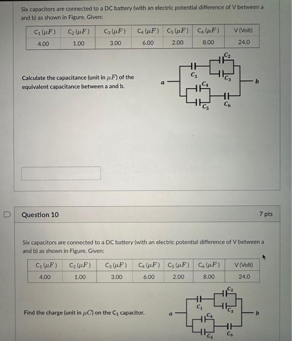 Solved Please Answer Both, Thank You. Six capacitors are | Chegg.com