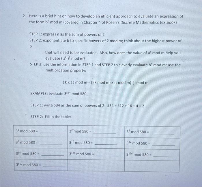 Solved 2. Here is a brief hint on how to develop an | Chegg.com