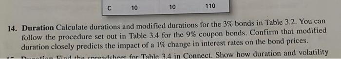 Solved 14. Duration Calculate durations and modified | Chegg.com