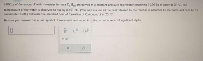 Solved 8.000 g of Compound X with molecular formula C5H10 | Chegg.com
