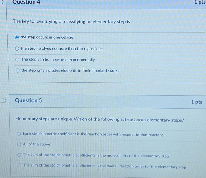 Solved The key to identifying or classifying an elementary | Chegg.com