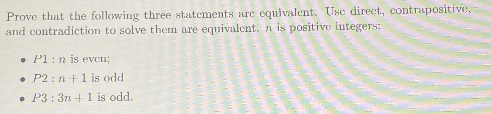 Solved Prove that the following three statements are | Chegg.com